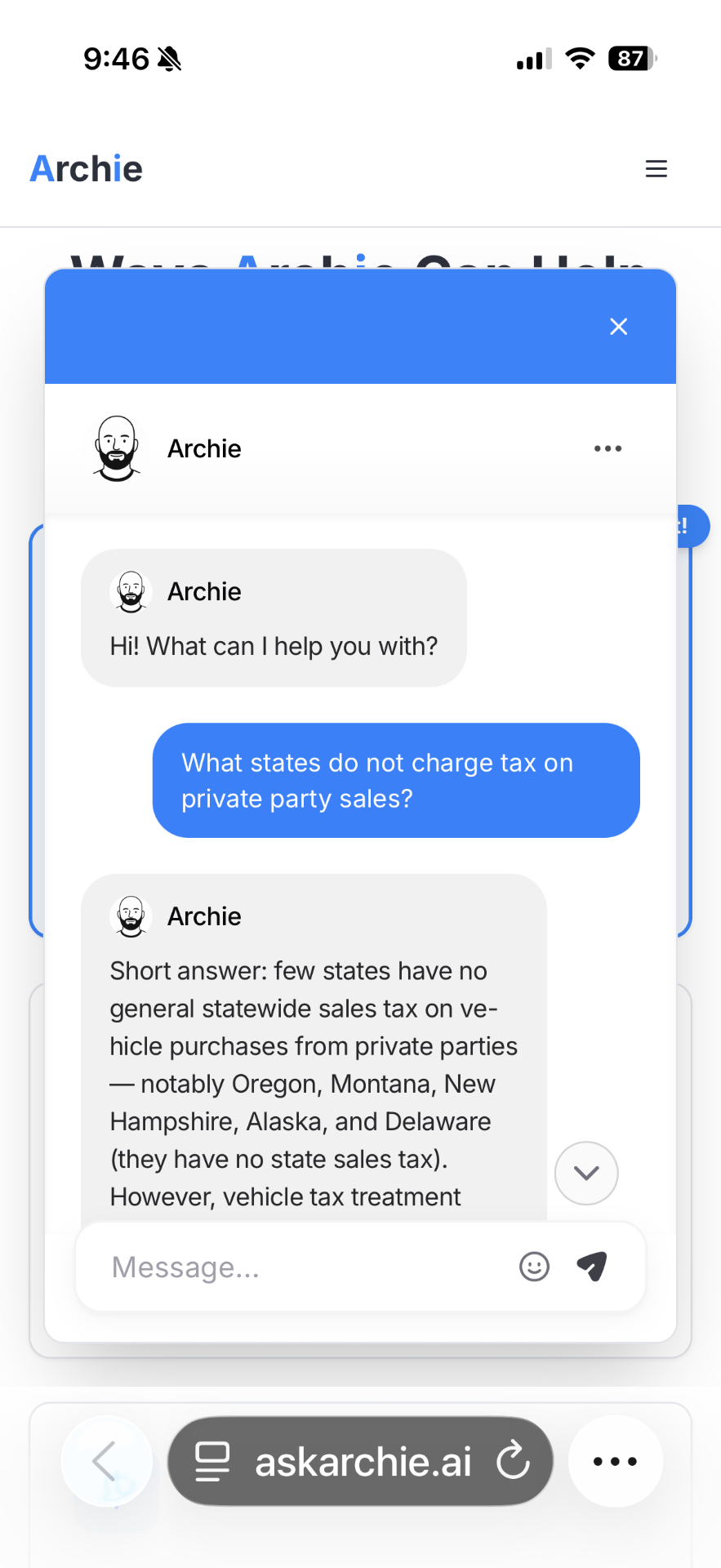 Car question? Ask Archie.